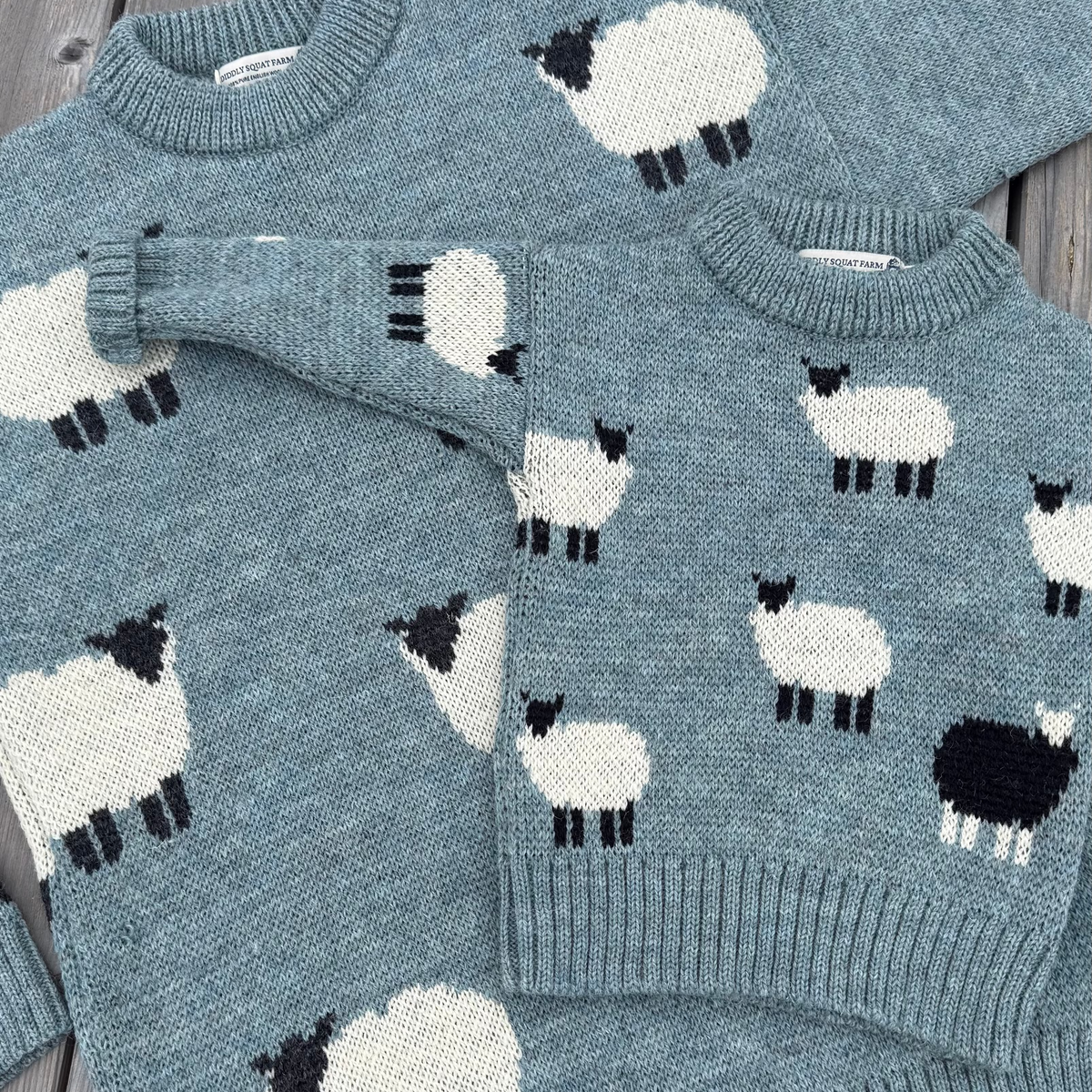 Kids Blue Sheep Knit Jumper – Diddly Squat Farm Shop