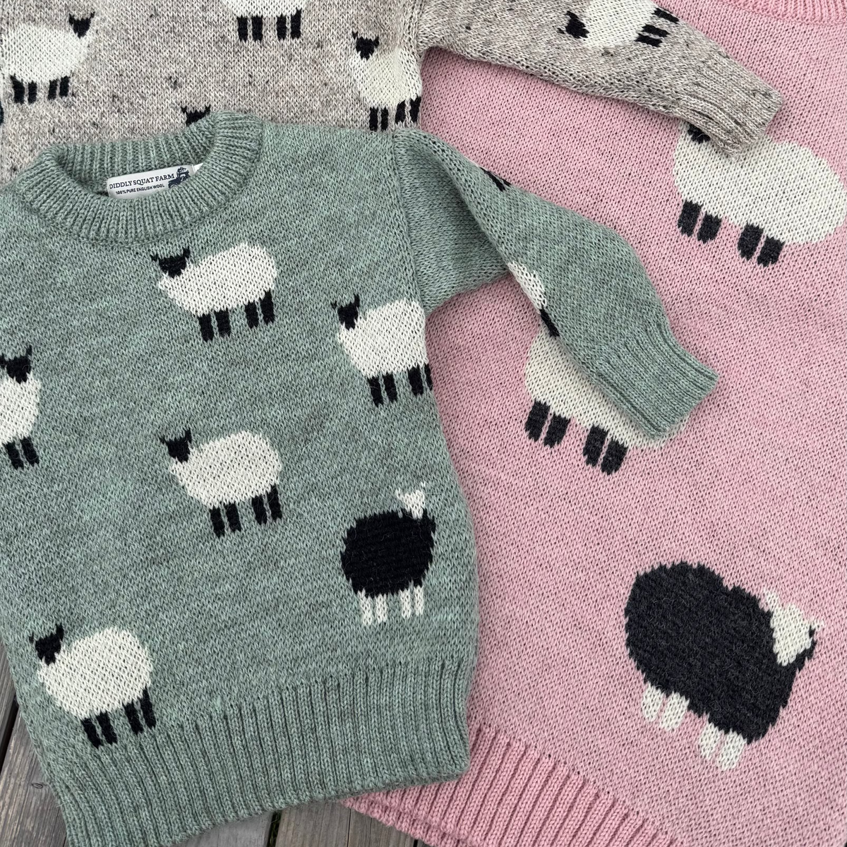 Kids Green Sheep Knit Jumper – Diddly Squat Farm Shop